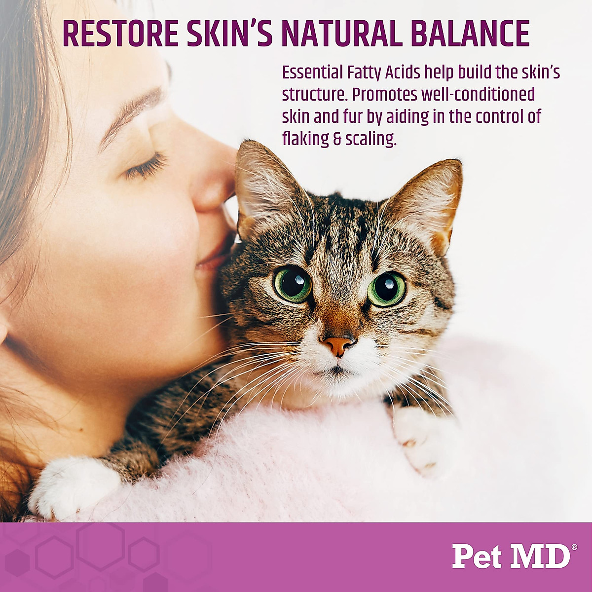 Pet MD EFA Deodorizing Shampoo for Dogs & Cats - Hypoallergenic Dog Shampoo for Sensitive Skin, Dry Skin, Itching, and Flaking - Professional Dog Shampoo Gallon