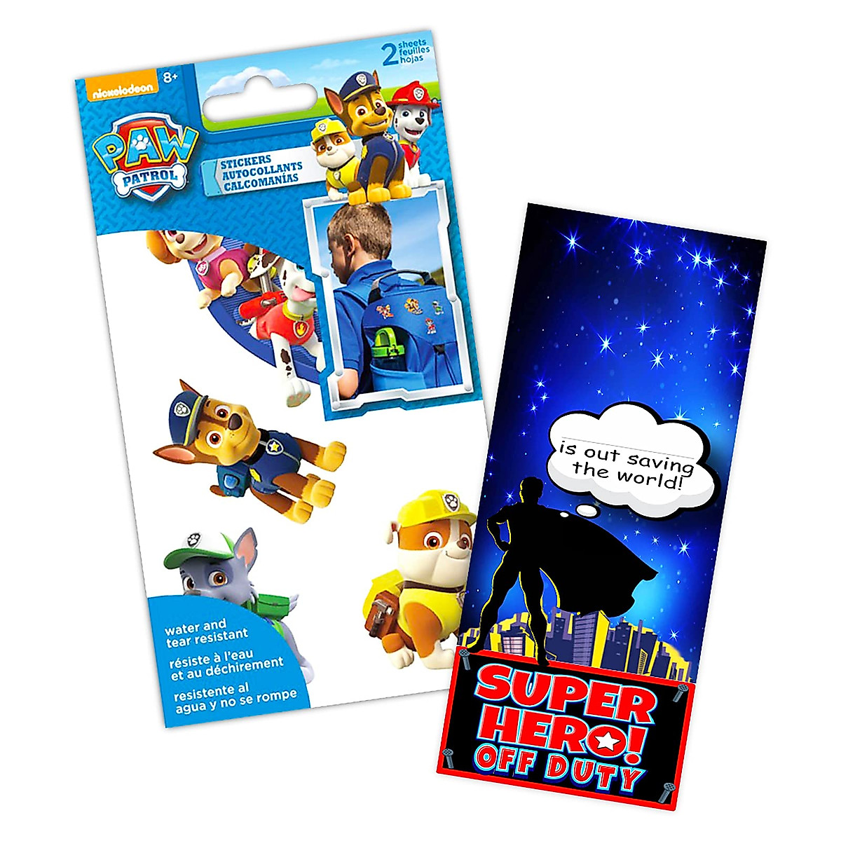 Nick Shop Paw Patrol Character Action Figures Set 3 Pc Bundle with 6 Figurines Including Chase, Skye, Rubble and More, Stickers Door Hanger (Paw Toys for Kids)