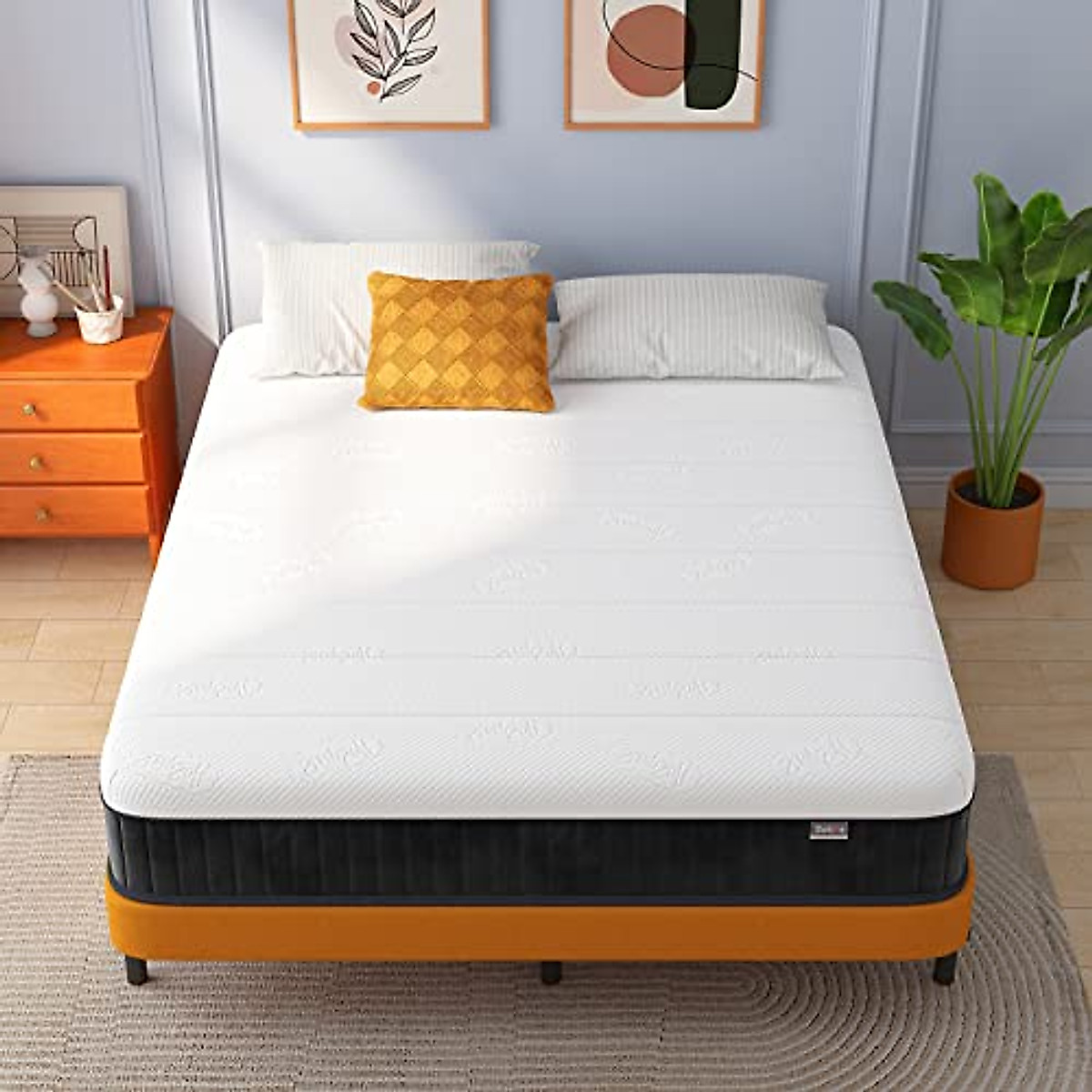 Swbvs Twin Mattress, 10 Inch Memory Foam Single Bed Mattress with Innerspring Hybrid Mattress in a Box Pressure Relief & Supportive Twin Size Mattress