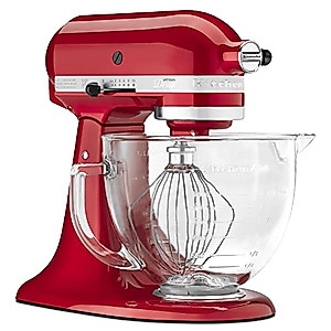 KitchenAid KSM155GBCA 5-Qt. Artisan Design Series with Glass Bowl - Candy Apple Red