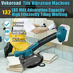 Tile Vibration Leveling Machine for Makita 18V Battery, Cordless Portable Tile Vibrator Tool with 5 Adjustable Speed & Suction Cup & Digital Display & Package Bag for Floor Wall Tile(Tool Only)