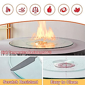 Lazy Susan Glass Turntable, Large Tabletop Rotating Tray, Transparent Round Rotating Serving Plate For Kitchen Dining Table 20/24/27/32/34/36/40/44/47 Inch Thick: 8mm (Size : 80cm/32Inch)