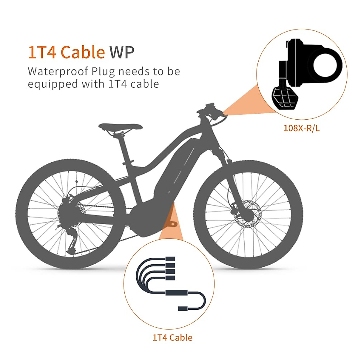 HUDAMZKY Ebike Thumb Throttle WUXING 108X Finger Throttle Left/Right Hand Electric Bike Scooter 3pin Controller Speed Governing Eletrric Accessories(108X R Waterproof Plug)