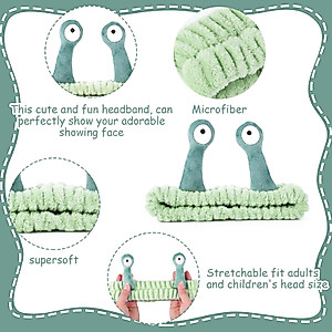 Face Wash Headband, Palm and Snail Spa Hair Bands Makeup Headbands Women Cartoon Cute Coral Fleece Elastic Headband Creative Hair Accessories for Washing Face Shower Sports Beauty Skincare