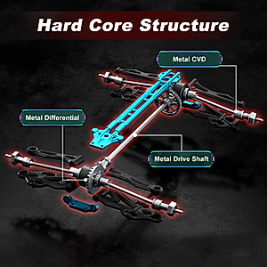 ScharkSpark Brushless RC Cars for Adults Fast 70 KPH, 4WD High Speed All Terrain RC Truck, Remote Control Car for Adults with 50 Min Runtime, 1:16 Offroad Monster Truck with Metal Parts & 2 Batteries