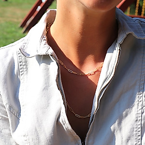 Au Naturale 10k White Gold Paperclip Link Chain Necklace (3 mm, 18 inch)