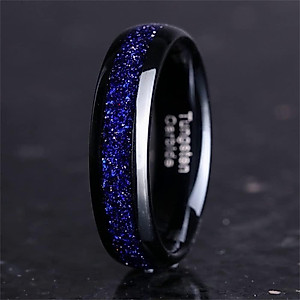 GIOXRNO Free Engraving Promise Rings Set for Couples Custom Engagement Wedding Rings Set for Him and Her Great Rift Nebula Galaxy Tungsten Promise Rings Set for Men Women