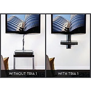 Omnimount Tria 1 B 1-Shelf Wall Furniture - Black/Dark Glass