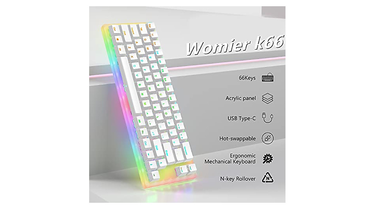 Womier K66 60% Mechanical Keyboard with RGB & Hot Swappable