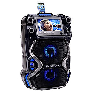 Karaoke USA GF920 Rechargeable Portable Bluetooth CDG-MP3G Karaoke Machine and PA System with 2 Microphones