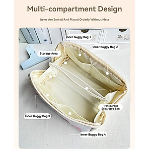 HFPPXHSY Pencil Pouch Multi-Layer Large Capacity Capybara Print Quirky Fun Cute (Beige-2), TM240315-1(3)