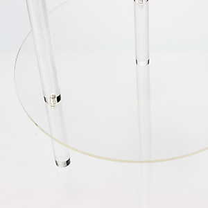 YINSHCO Acrylic Detachable End Table, Round Acrylic Coffee Table, 2 Tier Multifuntional Clear Nightstand End Table for Small Spaces, Detachable Beside Table for Living Room, Bedroom, Study Room, 12"