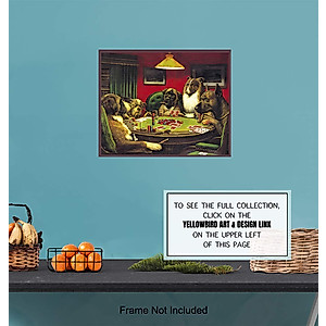 Vintage Poker Painting Art Print - Rustic Chic Home Decor for Game Room, Den, Man Cave, Office, Bedroom - Great Gift for Card Players, Gamblers, Las Vegas Fans - 8x10 Wall Art PosterPhoto - Unframed