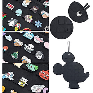 JOYMOMO Hanging Brooch Pin Organizer Enamel Pin Display Cute Cartoon Shape Brooch Pin Display Storage Holder for Brooch Pin(Without Accessories) (black-mouse)