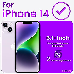 ORNARTO Compatible with iPhone 14 Case 6.1, Slim Liquid Silicone 3 Layers Full Phone Covered Soft Gel Rubber Case Protective Phone Cover 6.1 Inch-Pastel Lilac