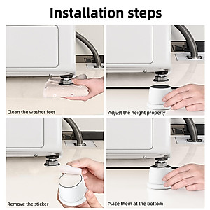 nediea Anti Vibration Pads For Washing Machine, Washer And Dryer Feet Pads,Adjustable Anti-Vibration Pads For Washing Machine,Vibration Isolation Pads, 4pcs