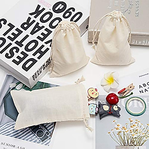 Tendwarm 20 Pieces 4x6 Inches Cotton Drawstring Bags Reusable Muslin Sachet Bag for Party Wedding Storage Home Supplies