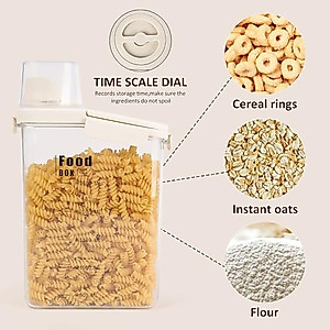 hoforife 2 Pcs Airtight Cereal Containers Storage Set for Kitchen, Large Plastic Rice Dry Food Dispenser Non-Bpa (85oz)