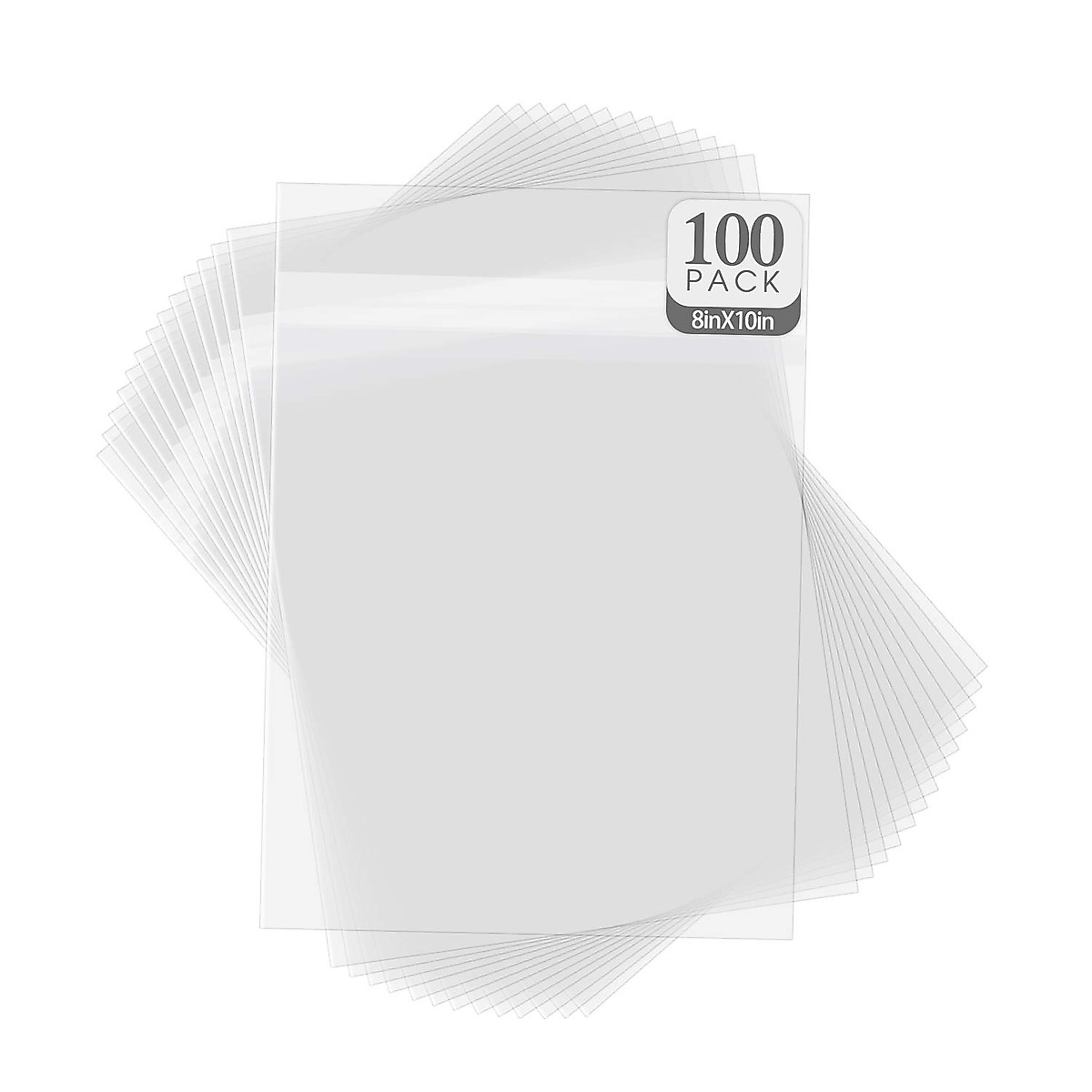 Golden State Art, Pack of 100, Acid-Free Crystal Clear Sleeves Storage Bags for Photo Prints Framing Mats Mattes (Bag Size: 8 3/8 x 10 1/8 inches for 8x10 Mats)