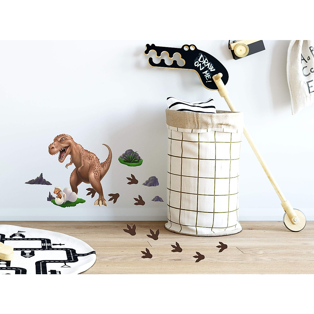 Dinosaur Wall Decals – Dino Decor Art Stickers for Boys & Kids Bedrooms, Playroom Murals & Decorations (T-Rex & Baby)
