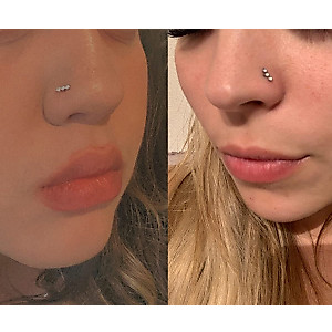 QWALIT Nose Rings Nose Rings Hoops Nose Piercings Double Hoop Nose Rings for Women Nose Piercing Jewelry Hoop Nose Rings Nose Rings Surgical Steel Rose Gold