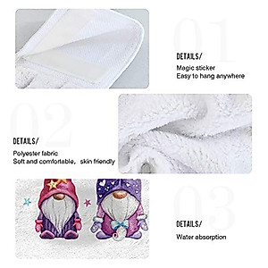 YYZZH Magic Gnomes with Stars Kitchen Hand Towels with Hook & Loop Set of 2 Absorbent Bath Hand Towel Hanging Tie Towel