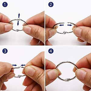 Binder Rings 1 Inch 100 pcs-Sturdy Book Rings-Loose Leaf Binder Ring for Index Cards Flashcards and Paper-Nickel Plated Metal Rings for Office School Supplies-Heavy Duty Silver Paper Rings