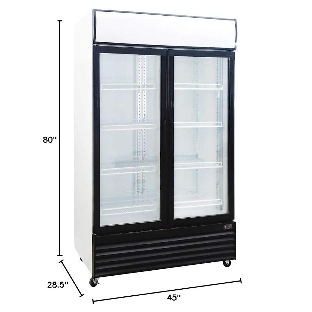 New Procool Refrigeration Glass 2 Door Upright Display Beverage Cooler Merchandiser; 35 Cubic Ft., 45" Wide