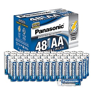 Panasonic Energy Corporation LR6XE/48PC Platinum Power AA Alkaline Battery, 48 Pack