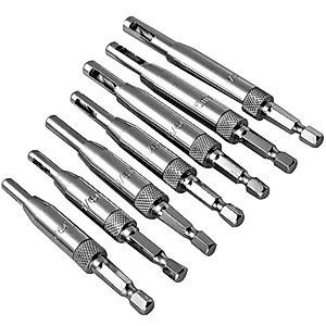 Yakamoz 17Pcs 1/4-Inch Hex Shank Self Centering Drill Bit Set Hinge Tapper Core Center Drill Bits for Door Window Cabinet Hole Opening Woodworking Tool, 5/64'' 7/64'' 9/64'' 11/64'' 13/64'' 5mm 1/4''
