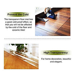 Clear PVC Desk Chair Mat Office Chair Mat for Hard Floors, Plastic Runner Rugs Protector,Non-Skid Transparent Carpet Protector for Home/Office/Hall/Low Pile Rugs Doormat,Thickness 1.5mm-70/90/110/130/