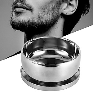 Stainless Steel Shaving Bowl, Men Wet Shaving Soap Mug Bowl Silver Metal Face Cleaning Health Care Shave Tool With Lid, Durable Shaving Soap Cream Mug Cup for Brush Men Close Shave