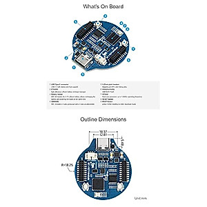 Coolwell RP2040 MCU Board with 1.28inch LCD,Round Shape, Accelerometer and Gyroscope Sensor,30 × Multi-Function GPIO Pins