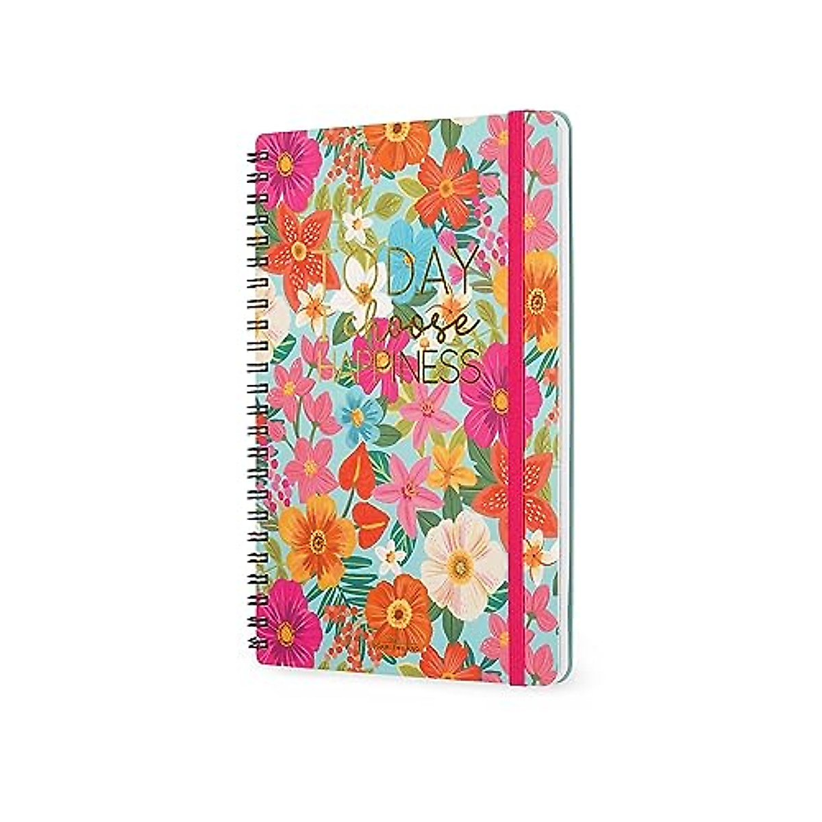 Legami - Spiral Large Weekly Planner, 12 Months, from January 2024 to December 2024, Folding Planner 2024/2025, Elastic Closure, Final Pocket, Address Book, 15 x 21 cm, Flowers Theme