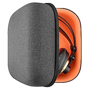 Geekria Shield Case Compatible with AKG K340, K240, K242, K271, K272, K141, K142, K121 Headphones, Replacement Protective Hard Shell Travel Carrying Bag with Cable Storage (Dark Grey)