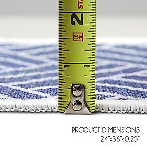 SUSSEXHOME Floral Collection 2 x 3 Foot Heavy Duty Low Pile Rug Runner - Ultra-Thin Non Slip Area Rug - Washable Cotton Indoor Rug for Front Door Foyer Rug for Entryway