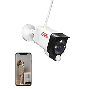 [Add -on 3MP Camera] Tonton 3MP Ultra HD Wireless IP Network Camera Outdoor Indoor Security Camera with PIR Sensor, 2 Way Audio, Floodlight, Suitable for All of Tonton NVR and All in one Kits