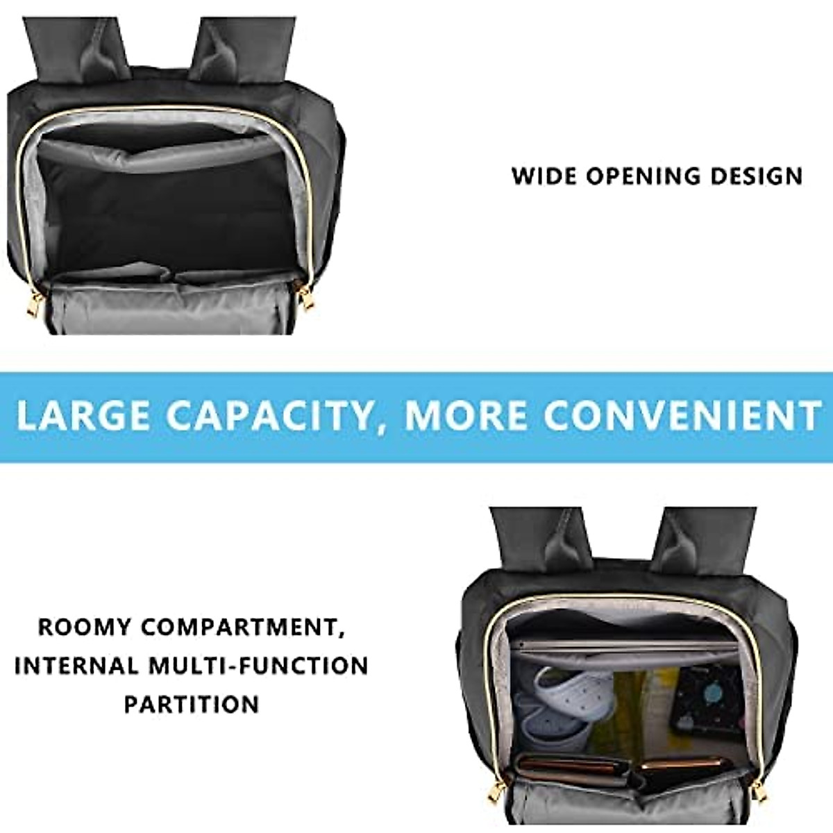 OSOCE Women's Light Weight Casual Daypack, Small School Backpack with Deep Pocket, Student Book Bag fit for 14 Inch Laptop, Business Work Office