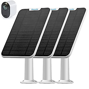 4W Solar Panel Charging Compatible with Arlo Pro 3/Pro 4/Pro 5S/Ultra/Ultra 2/Go 2 only, with 13.1ft Waterproof Charging Cable, IP65 Weatherproof,Includes Secure Wall Mount(3-Pack)(magnetic connector)