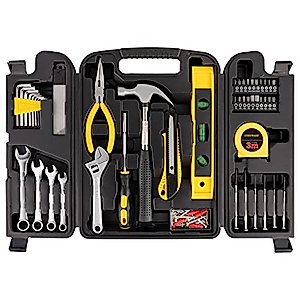 COMOWARE 130 Piece Tool Set, General Household Hand Tool Kit with Plastic Toolbox Storage Case