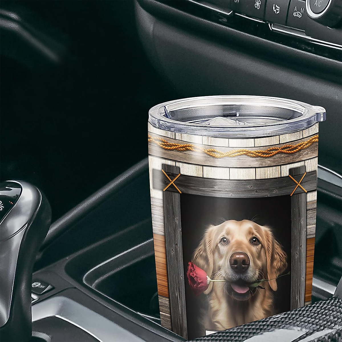 Personalized Photo Dog Tumbler With Lid Customized Name Picture Insulated Cup Stainless Steel Travel Mug Pet Remembrance Mising Sympathy Loss Gifts For Dogs Lovers