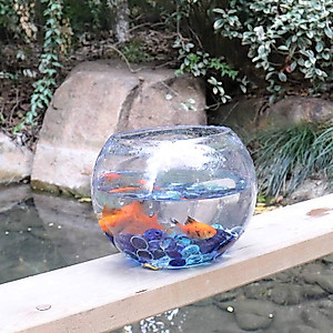 Flat Glass Marbles for Vases - 5 LB Mixed Blue Aqua and Clear Decorative Stone Beads for Vases, Crafts, Colored Rocks Table Scatter, Aquarium Fish Tank Pebbles, Centerpieces Gem Décor Floral Displays