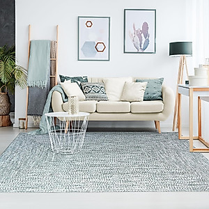 Superior Indoor/Outdoor Area Rug, Dual-Tone Reversible Braided Floor Decor for Patio, Front Porch, Entryway, Living Room, Office, Nursery, Artistic Home, 4' x 6', Lagoon Breeze-White