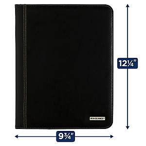 2024-2025 AT-A-GLANCE® Executive 13-Month Monthly Padfolio, 9" x 11", Black, January 2024 to January 2025, 7029005