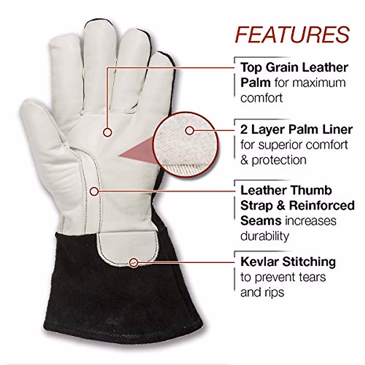 Lincoln Electric DynaMIG HD Professional MIG Welding Gloves | Comfort & Heat Resistance | Large | K3806-L Black