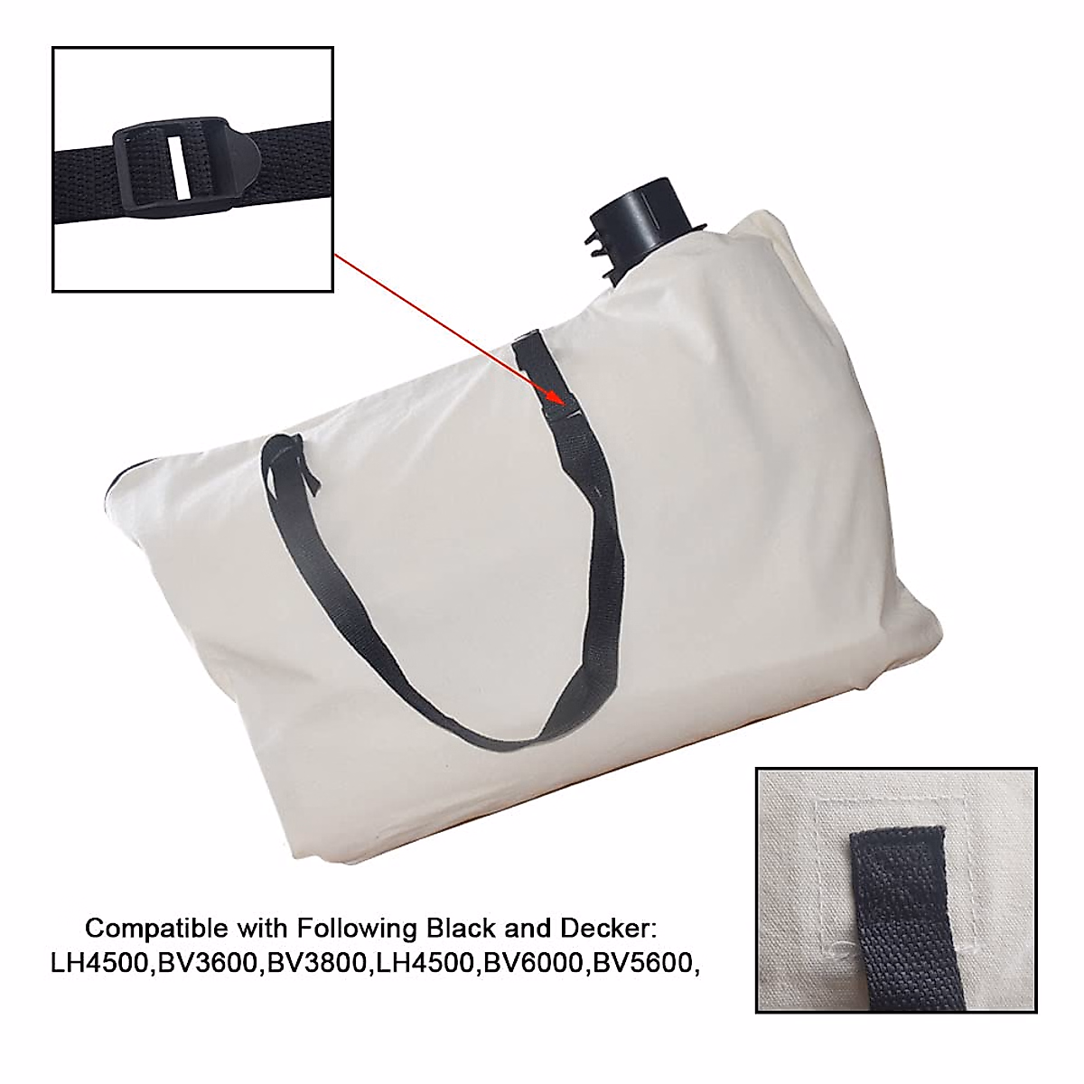 BV-005 610004-01 Shoulder Bag - by Braveboy, Compatible with Black & Decker 614000401 BV2500 BV4000 Leaf Blower - Replacement BV-005 Collection Bag (1)