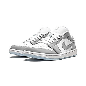 Jordan Womens WMNS Air 1 Low DC0774 105 White/Wolf Grey - Size 8W