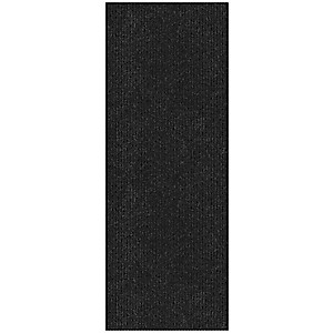 Sweet Home Stores Solid Design Non-Slip Rubberback 3x4 Indoor/Outdoor Area Rug for Entryway, Kitchen, Living Room, Garage, Patio, 2'7" x 4', Black