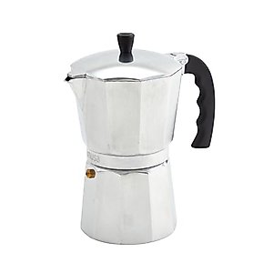 IMUSA Extra Large Aluminum Stovetop 12-cup Classic Italian and Cuban Espresso Maker, Silver