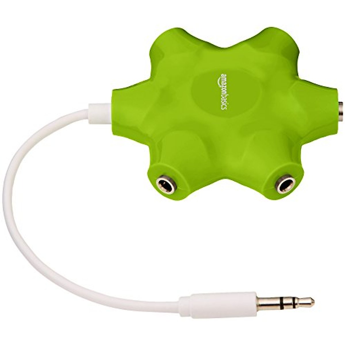 Amazon Basics 5-Way Multi Headphone Audio Splitter Connector, Lime Green